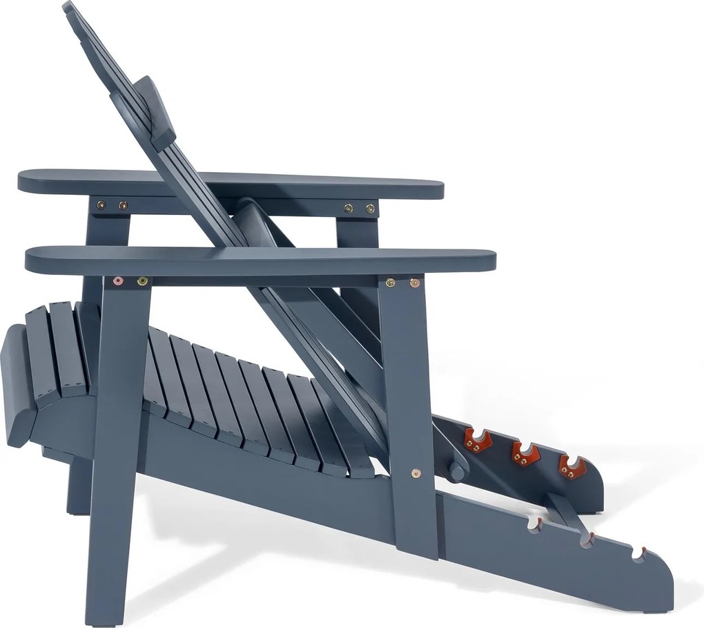 Tchibo - Relaxační křeslo Adirondack s výsuvnou podnožkou - barva: modrá