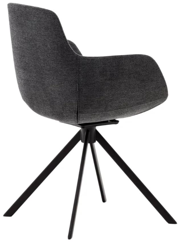 Tmavě šedá čalouněná otočná konferenční židle Kave Home Tissiana II.