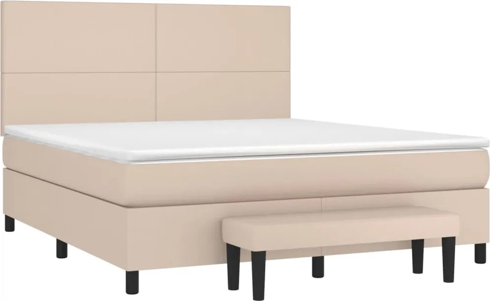 Box spring postel s matrací cappuccino 180 x 200 cm umělá kůže 3137562