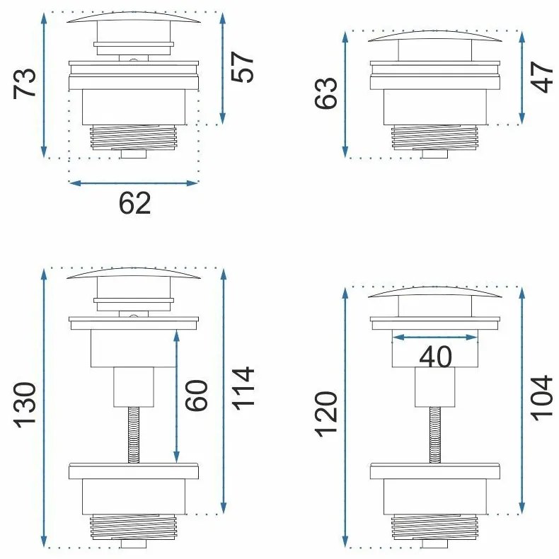Rea Rea, univerzální umyvadlová odtoková zátka typu ClickClack, měděná matná, REA-A5632