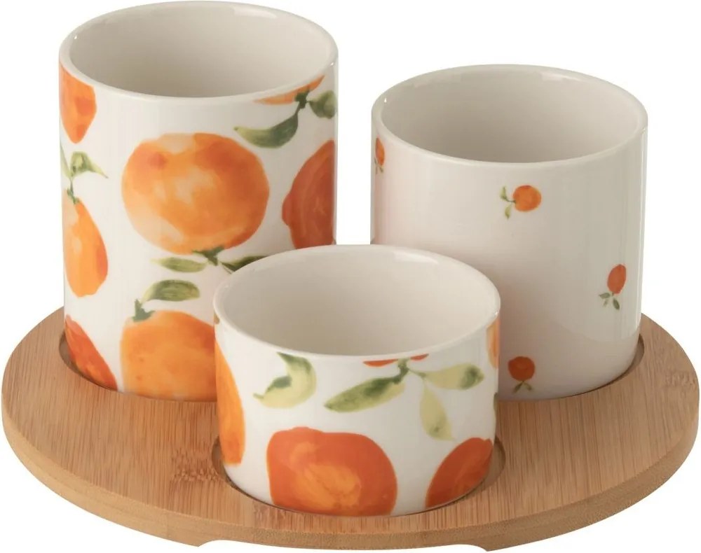 Malá sada na předkrmy s motivem pomerančů Casa Naranja - Ø 8*9 cm