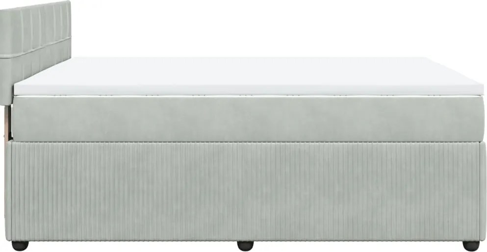 Box spring postel s matrací světle šedá 160x200 cm samet 3290082