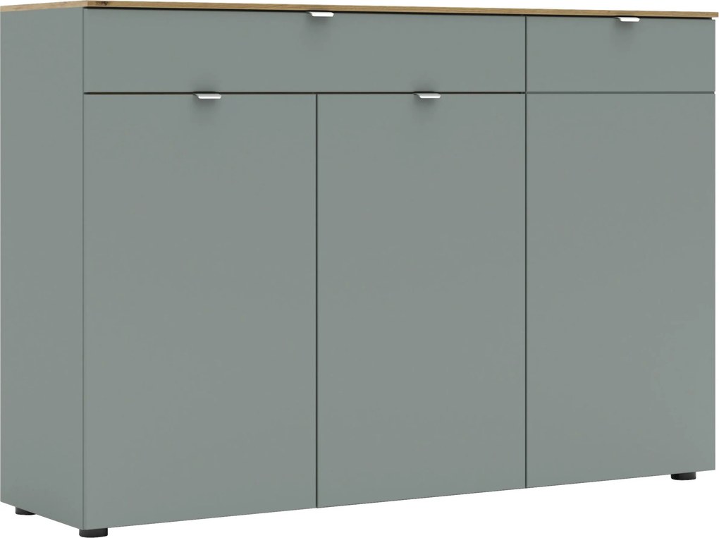 XXXLutz ŠIROKÁ KOMODA, rákosová zelená, 150/101/41 cm - Online Only komody - 002737046136