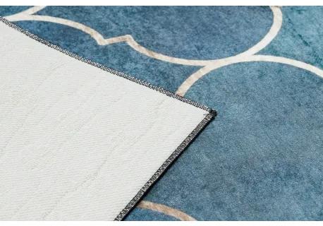 Dywany Luszczow Kusový koberec ANDRE pratelný 1181 Marocká mřížka protiskluz, modrý Rozměr koberce: 160 x 220 cm