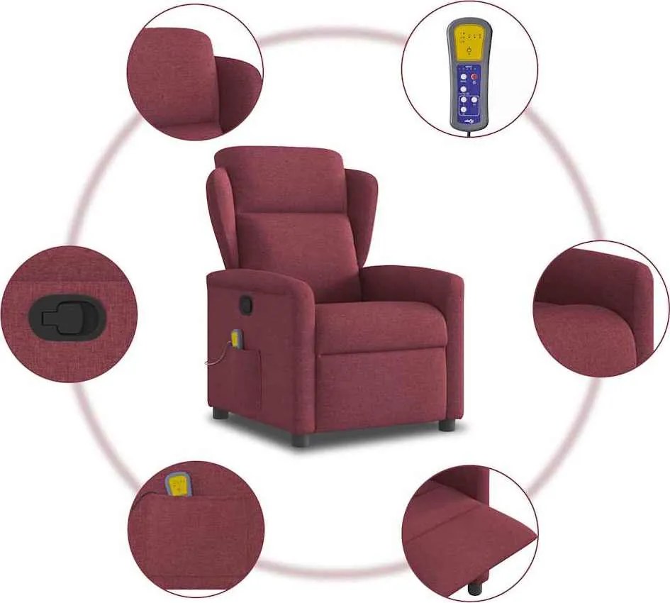 vidaXL Masážní polohovací křeslo textil [4015587] Barva: krémová