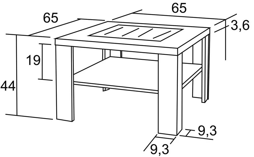 Konferenční stůl Alois 65×65 dub sonoma