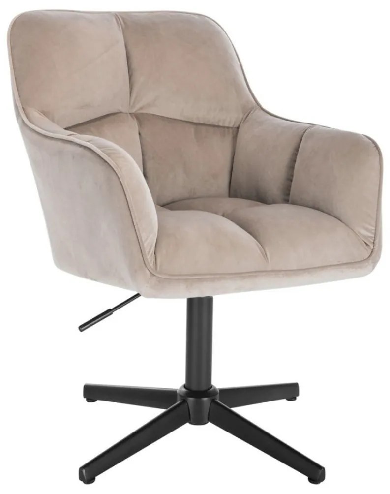 LuxuryForm DESIGN Otočné křeslo AMALFI VELUR na černém kříži - latte