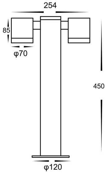 Venkovní lampa KETTO 2xGU10/60W/230V IP44 černá