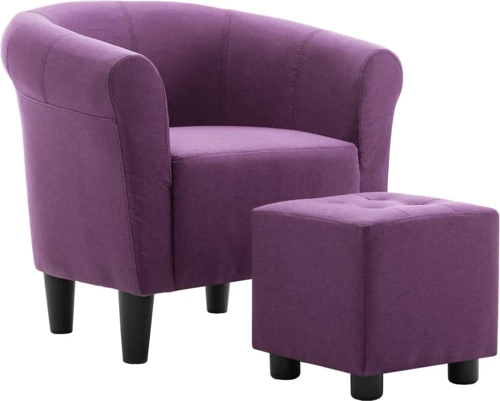 Křeslo a stolička Mitchell - textil | fialová