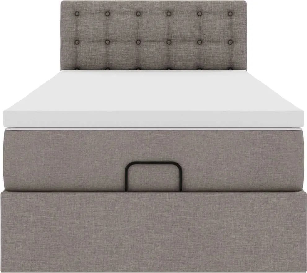Osmanský rám postele s matrací taupe 80x200cm textil 3311584