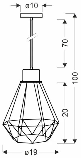 Lustr na lanku PRIMO 1xE27/60W/230V