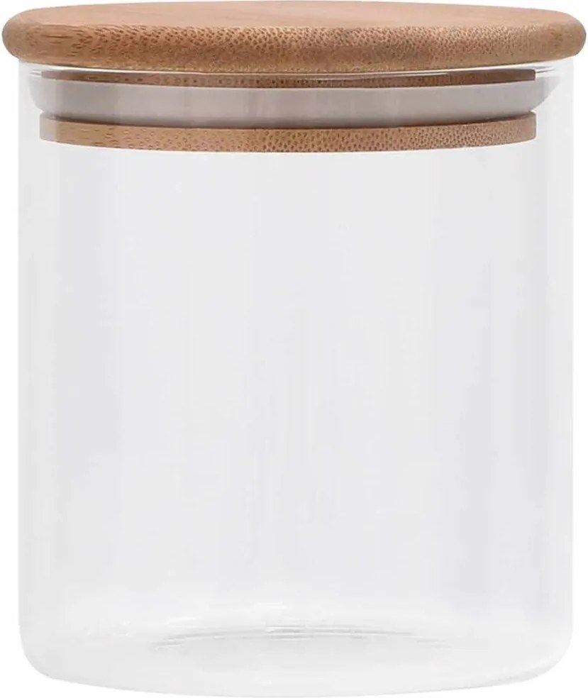 Skleněné dózy s bambusovým víčkem 6 ks 600 ml 150694