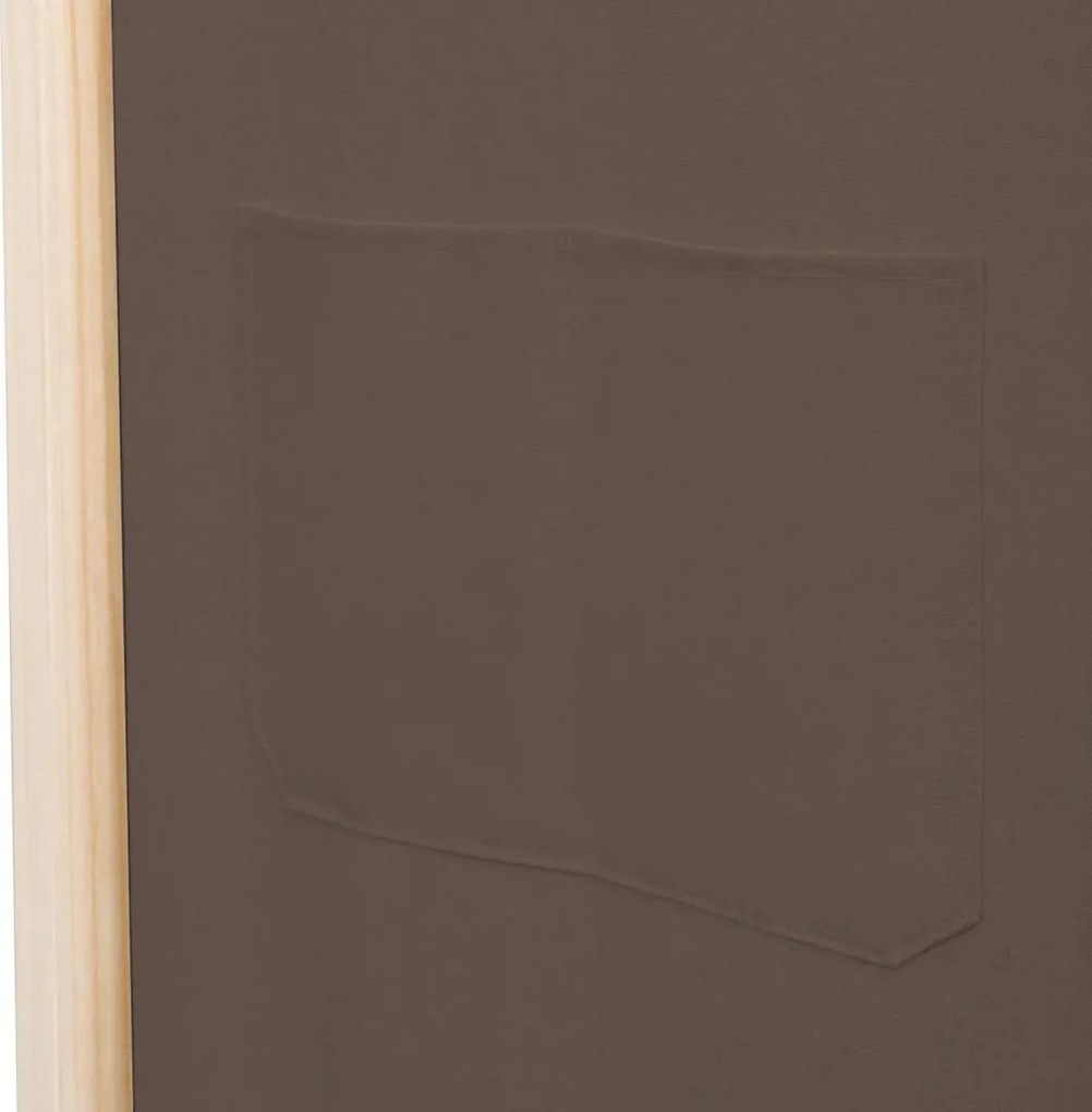 5dílný paraván hnědý 200 x 170 x 4 cm textil 248181