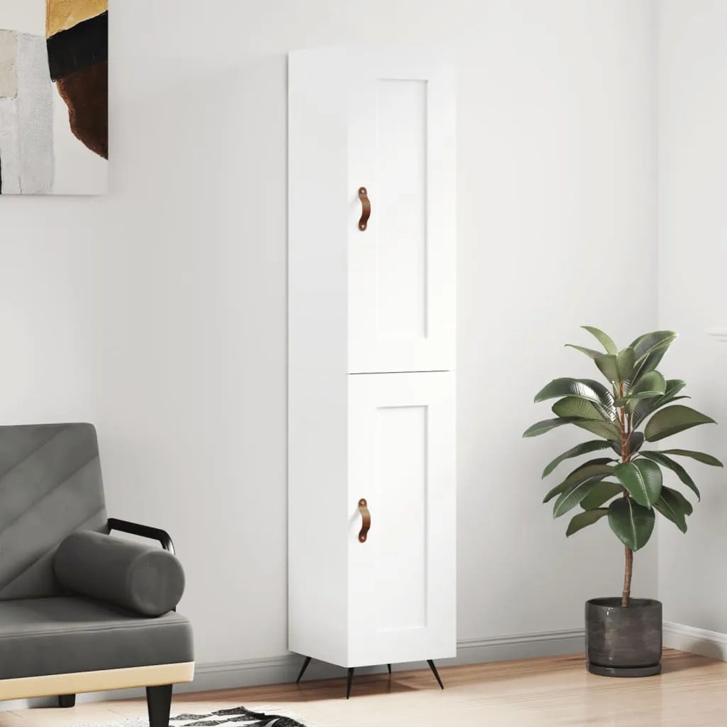 Skříň highboard bílá 34,5 x 34 x 180 cm kompozitní dřevo 3200425
