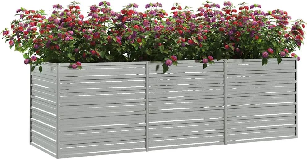 Zahradní vyvýšený záhon 240x80x77 cm pozinkovaná ocel stříbrný 316886
