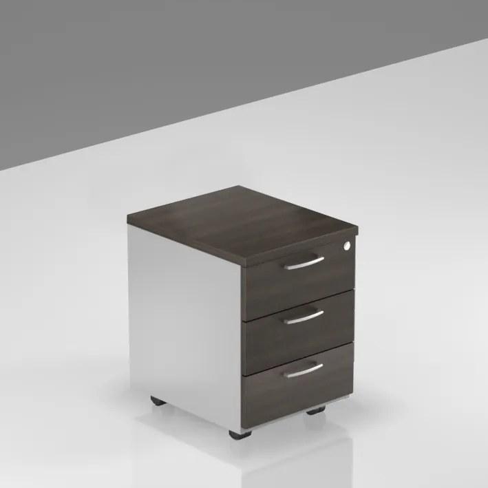NABYTEK-DESIGNOVY.CZ - KS30 07 - Kontejner 3 zásuvkový Komfort 52x43x59 cm, kaštan/šedá