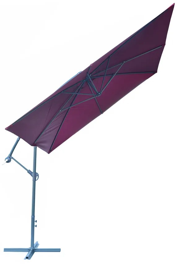 Rojaplast Slunečník kovový NEPROMOKAVÝ 8080 - 270x270cm- bordó