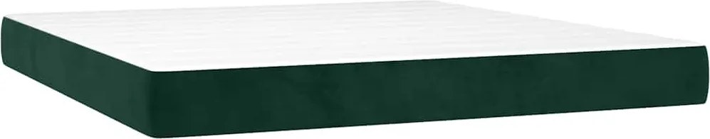 Box spring postel s matrací tmavě zelená 180x200 cm samet 3143280