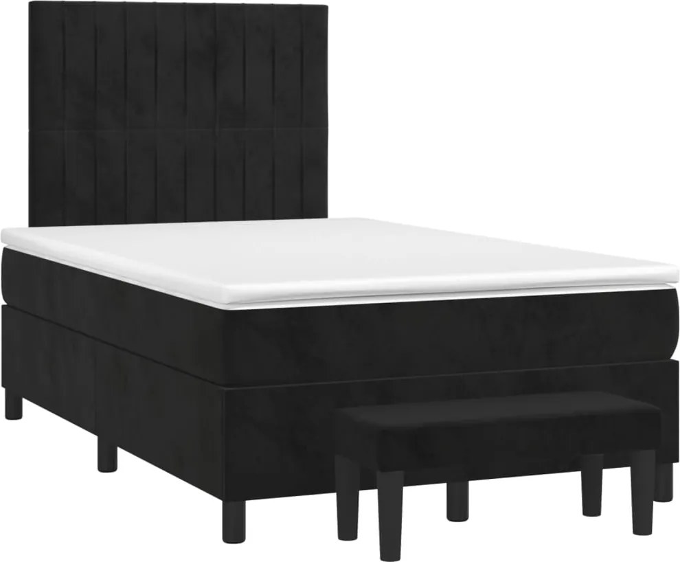 Box spring postel s matrací černá 120 x 200 cm samet 3137955