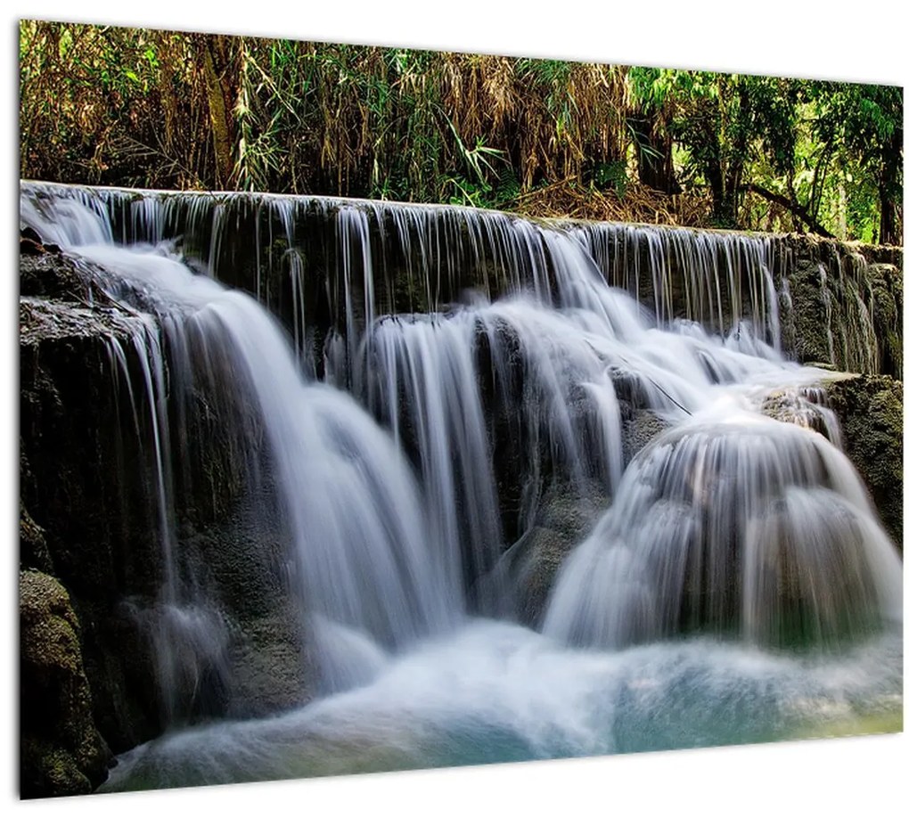 Skleněný obraz - Kaskády vodopádů (70x50 cm)