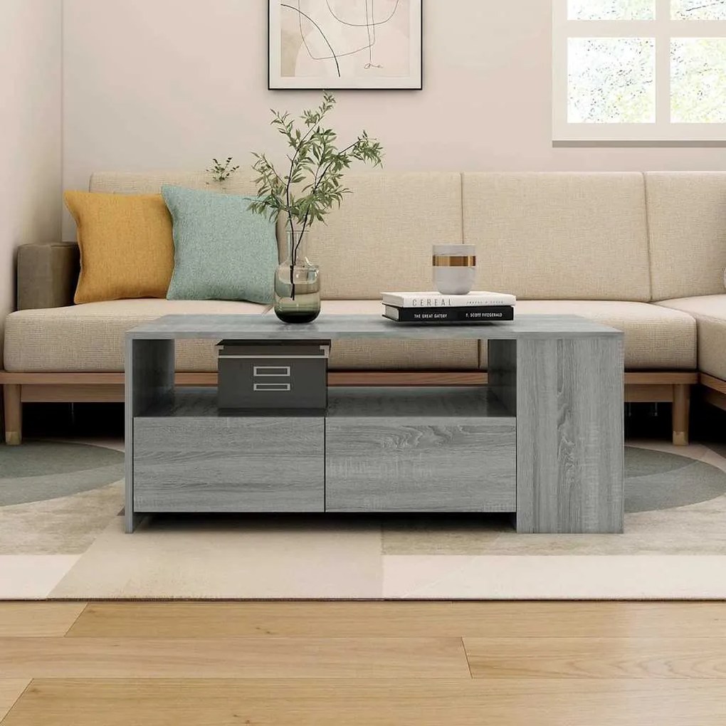 vidaXL Konferenční stolek 102x55x42 cm kompozitní dřevo [862733] Barva: šedá sonoma