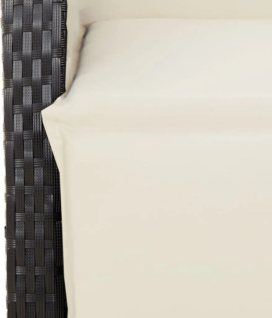 11dílný zahradní bistro set s poduškami černý polyratan 3277256