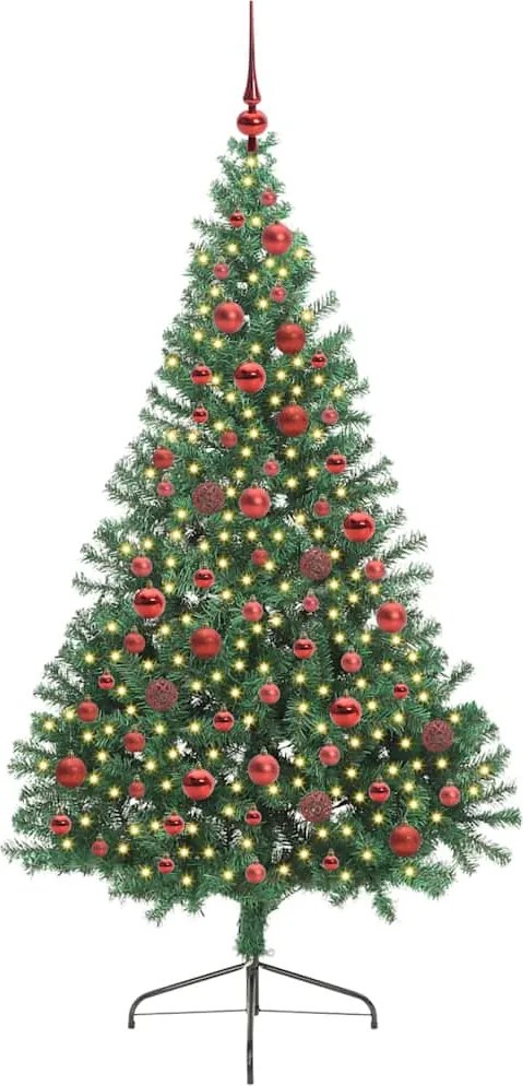 Umělý osvětlený vánoční stromeček Zelená 180 cm PVC 3397011