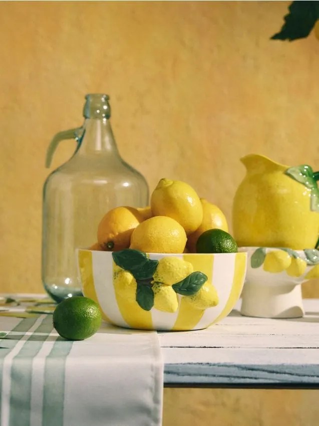 Sinsay - Dekorativní keramická mísa s motivem citronů - žlutá