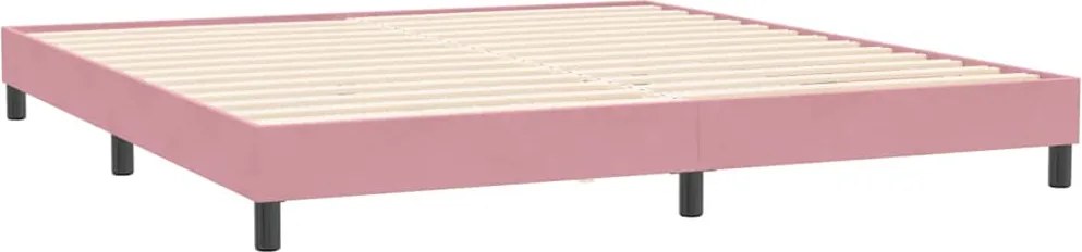 Postel Box Spring bez matrace růžová 200x210 cm samet 3315848