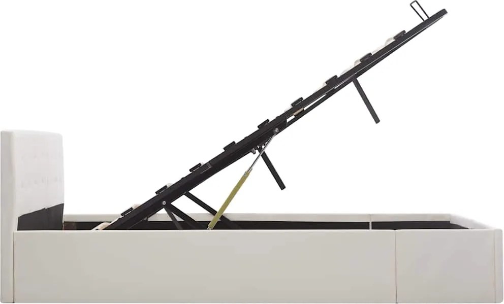 Rám postele s úložným prostorem bílý umělá kůže 160 x 200 cm 285520