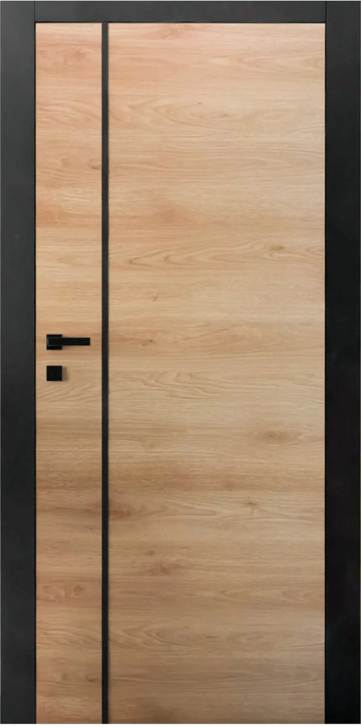 Interiérové dveře vasco doors NERO GT model 4 Průchozí rozměr: 60 x 197 cm, Orientace dveří: Levé dveře, Dekor: Dub