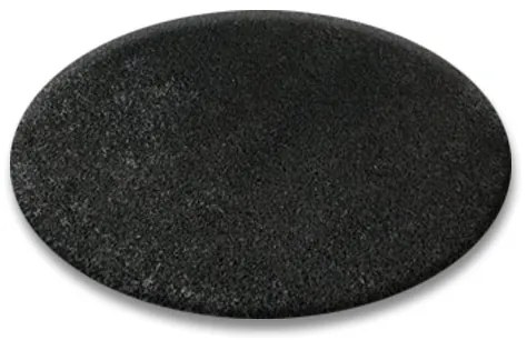 Dywany Lusczow Kulatý koberec SHAGGY Hiza 5cm černý, velikost kruh 133
