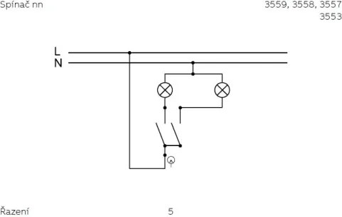 ABB Element,Time vypínač č.5 IP44 bílá/bílá 3558E-A05940 03