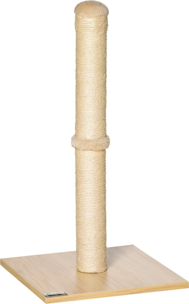 Škrabadlo PawHut sisalové škrabadlo pro kočky 60 cm stabilní s míčkem z dřevotřísky Béžový dub pro aktivní hru