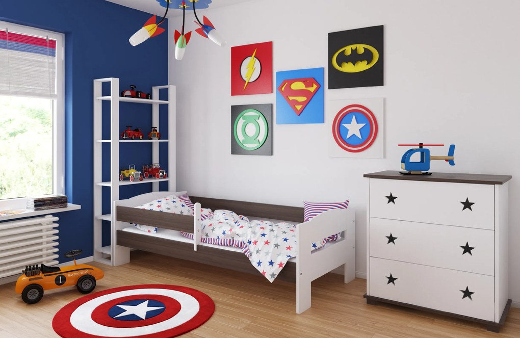 BabyBeds Dětská postel ADAS Velikost postele: 180x80 cm, Barevné provedení: Olše, Úložný prostor: Ne, bez úložného prostoru Bílá