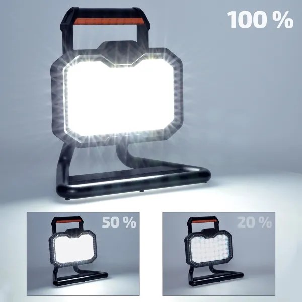 Solight WM-20W-RE-LED Stmívatelný nabíjecí reflektor LED/20W/4400 mAh 4000K IP54