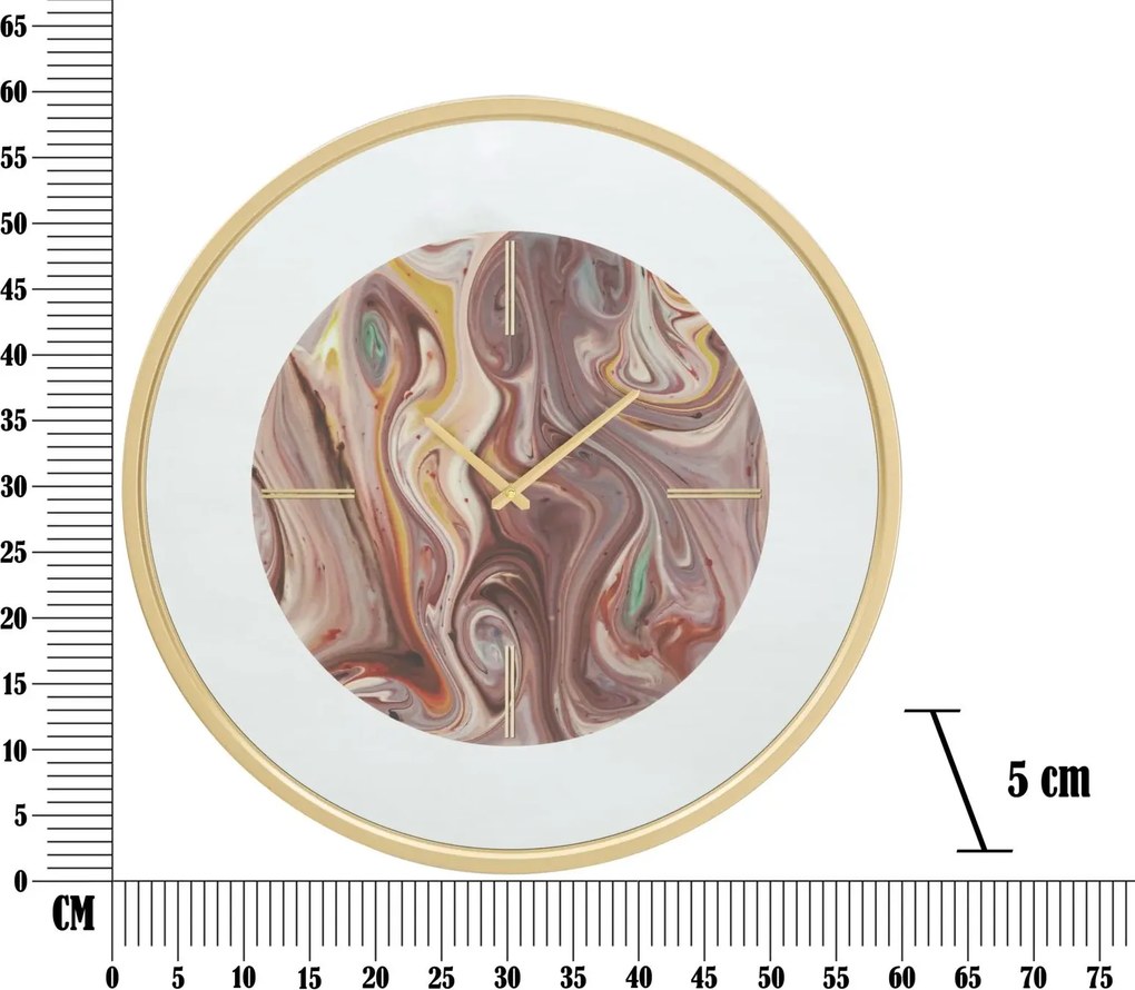 Nástěnné hodiny Mirror 60 cm zlaté/vícebarevné