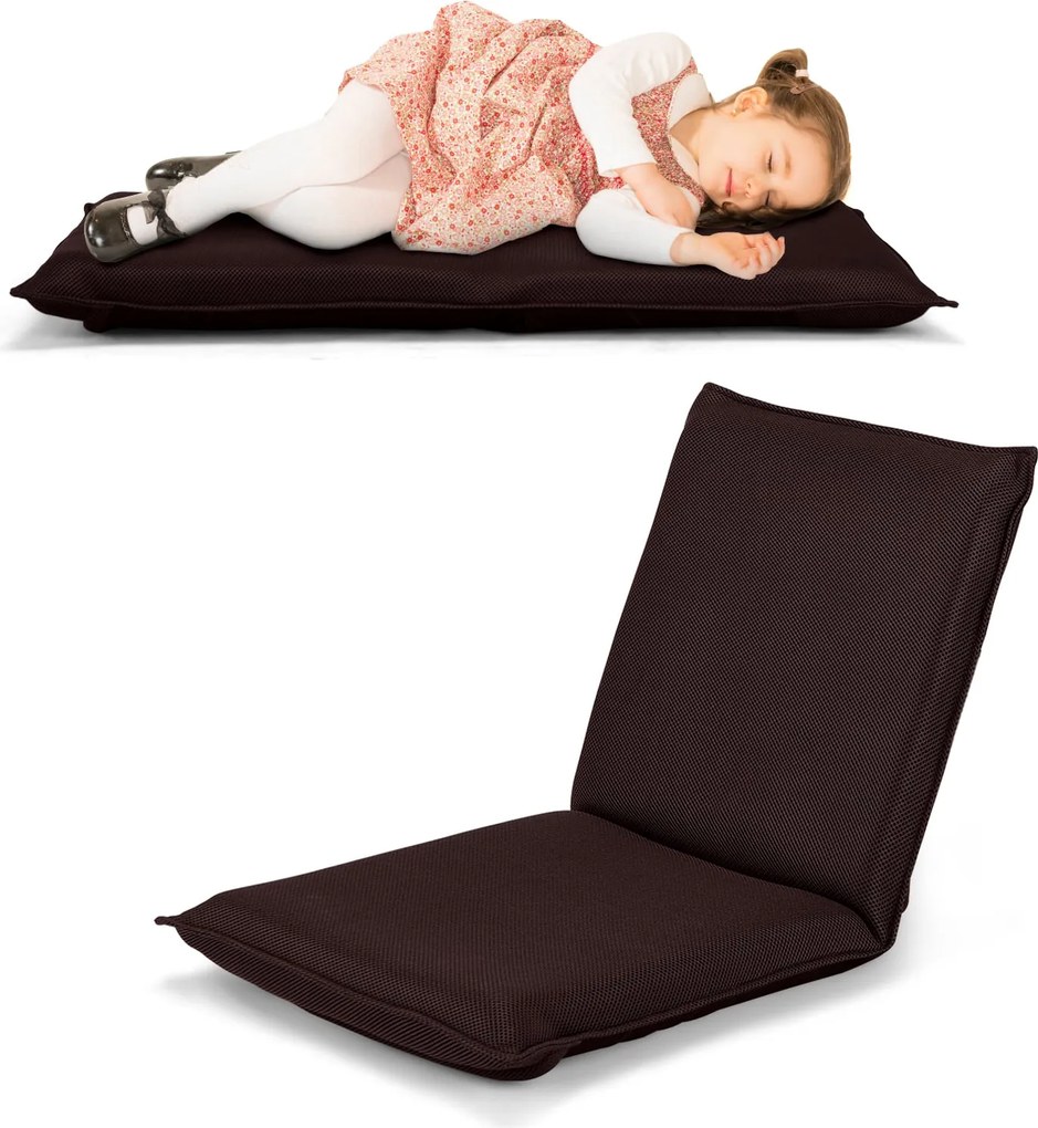 Costway Floor sofa podlahové křeslo s 6-úrovňovým nastavitelným opěradlem