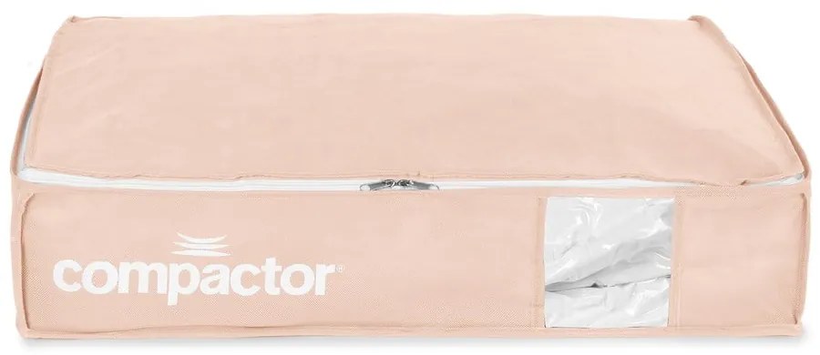 Vakuové plastové úložné boxy pod postel v sadě 3 ks 65x45x15,5 cm Pink Edition – Compactor