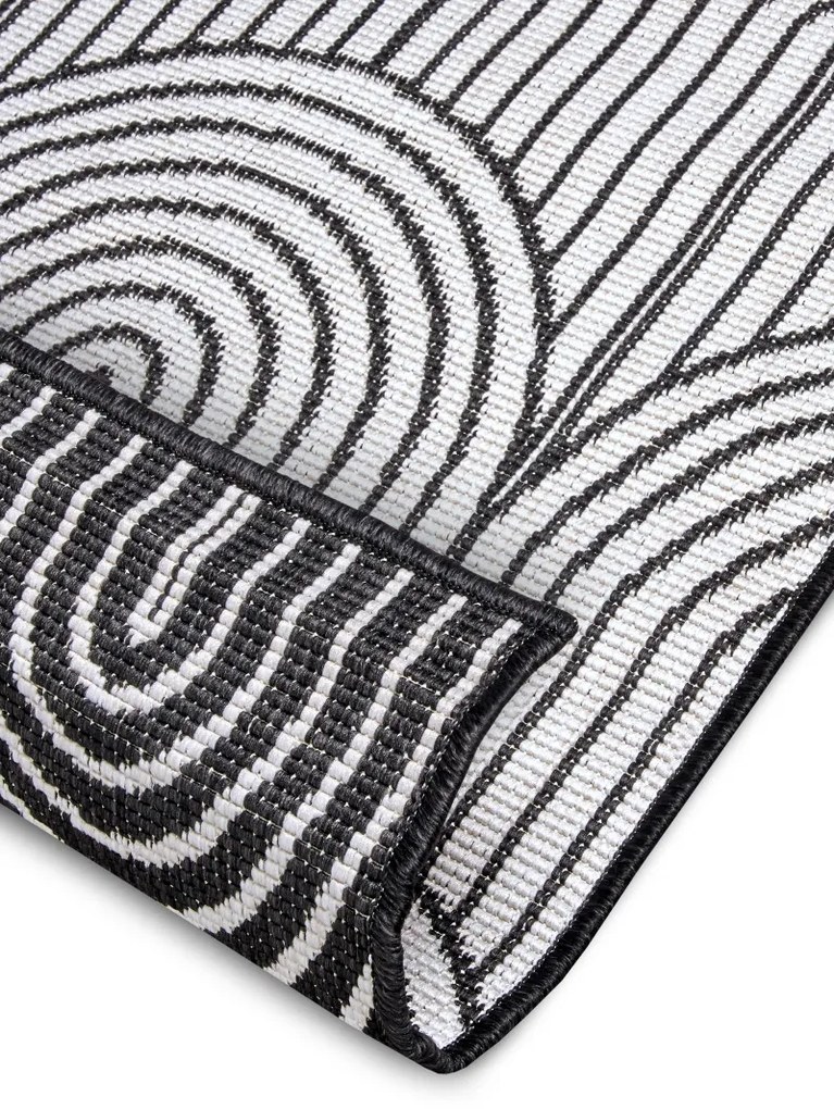 Hanse Home, Kusový koberec Pangli 105852 Black – na ven i na doma, 240x330, černobílá, chodba / předsíň