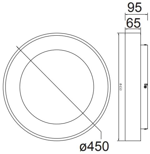 Mantra Niseko, černé stropní svítidlo LED 30W 3000K, průměr 45cm