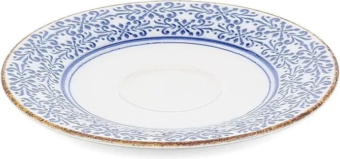Bílý/modrý porcelánový podšálek ø 14 cm Azul – BonBistro