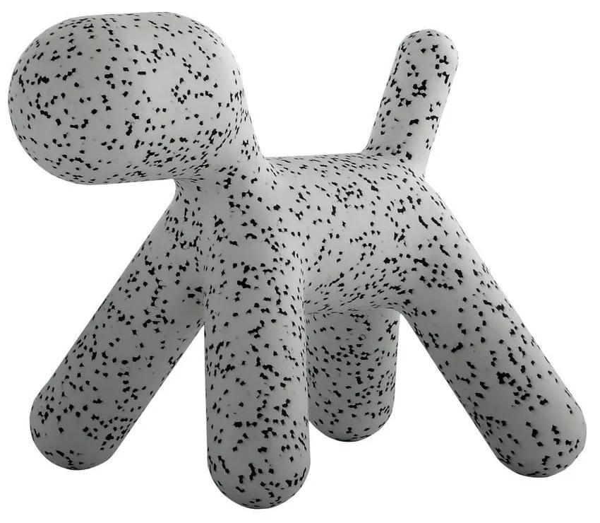 Šedo-černá dětská stolička ve tvaru psa Magis Puppy, výška 34,5 cm