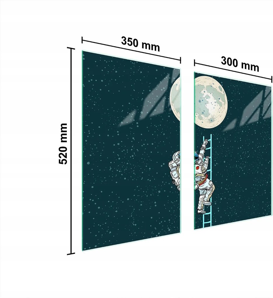Skleněná Ochranná Deska Do Kuchyně 65x52 Měsíc