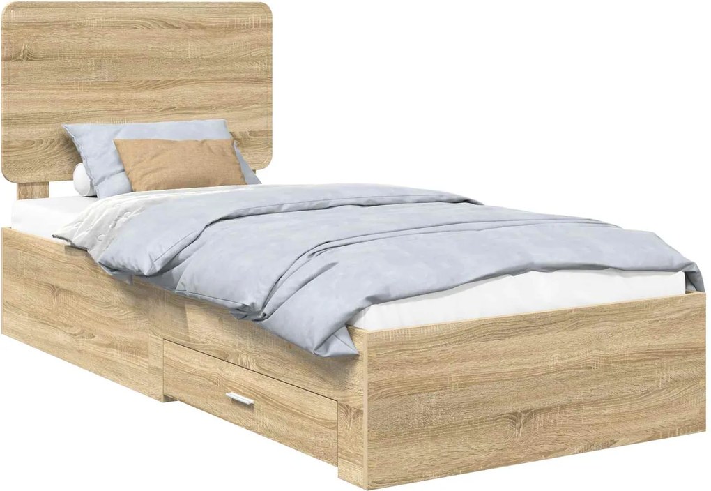 Rám postele se zásuvkou Sonoma dub 90 x 200 cm Kompozitní dřevo 3412830