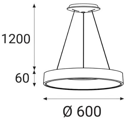 Led2 Závěsné LED svítidlo BELLA P-Z ø 60 cm, černá Varianty: 3000K/4000K RF Control