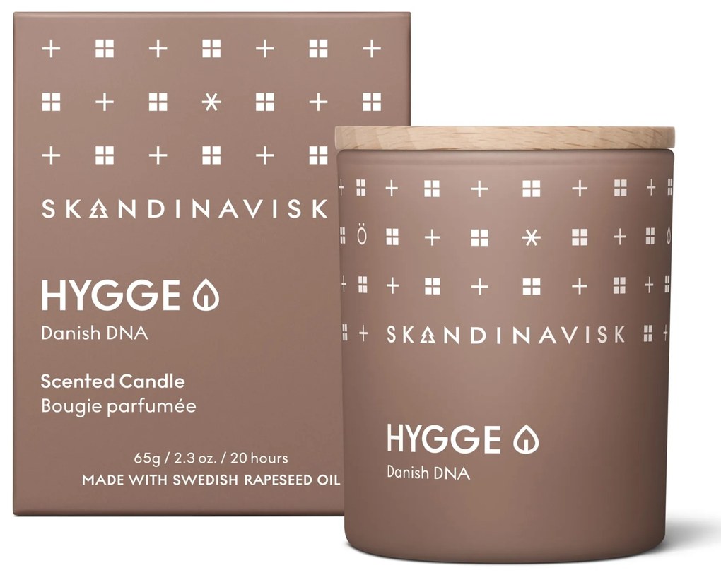 SKANDINAVISK Vonná svíčka HYGGE (útulno) 65 g, béžová barva, sklo, vosk