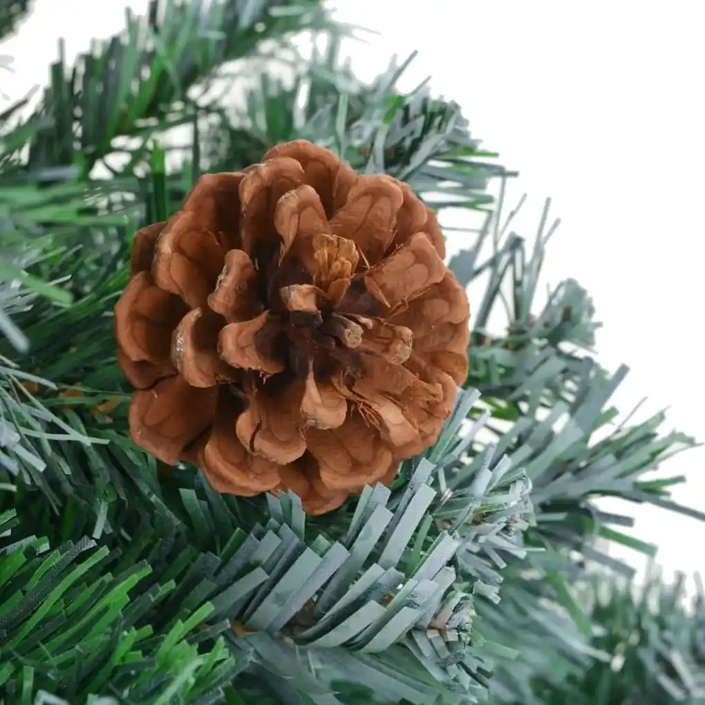 vidaXL Umělý vánoční stromek LED osvětlení sada koulí a šišky 180 cm | BIANO