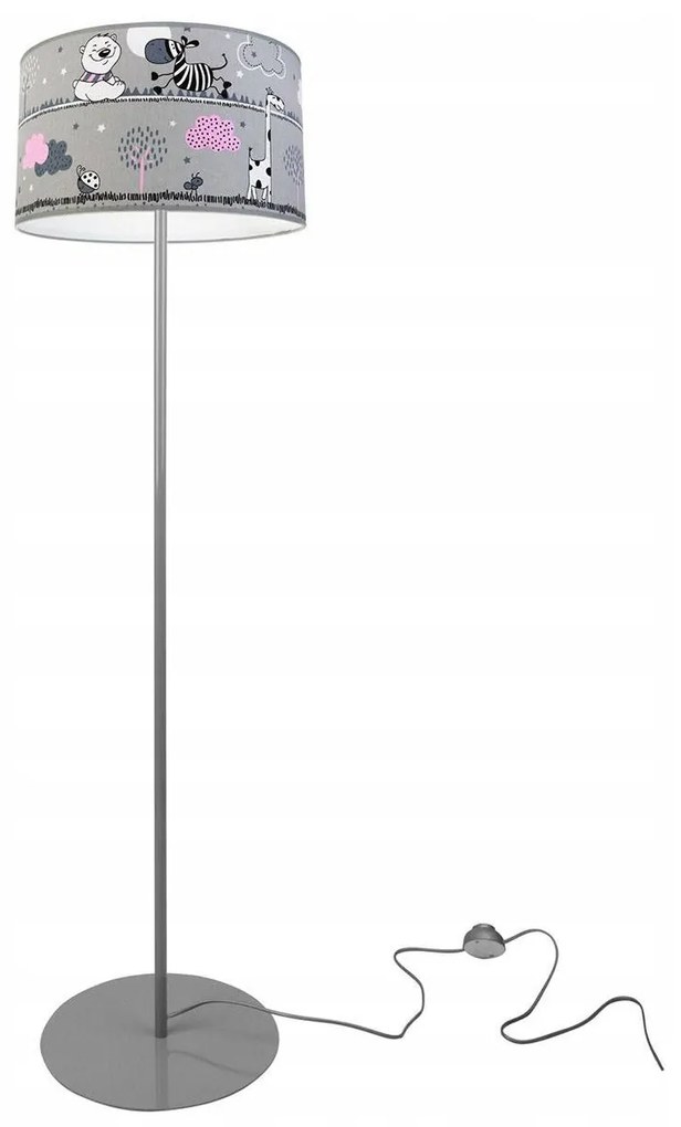 Dětská stojací lampa Ladybird, 1x textilní stínítko se vzorem, (výběr ze 2 barev konstrukce), o