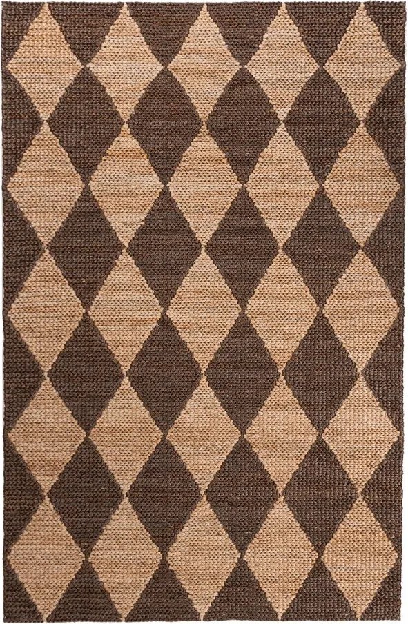Hnědý/v přírodní barvě ručně tkaný koberec s příměsí juty 120x170 cm Effie Diamond – Flair Rugs